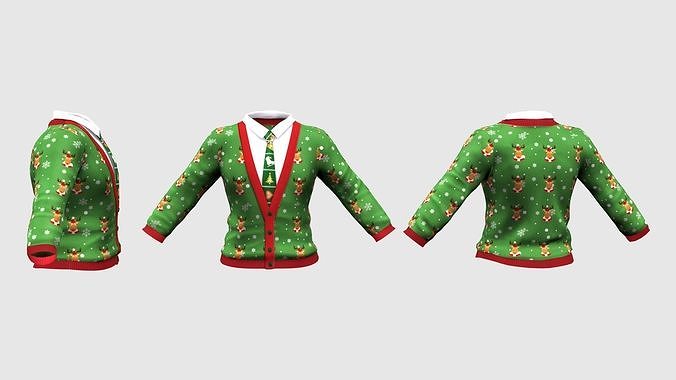 3D model Male Sweater With Tie VR / AR / low-poly | CGTrader