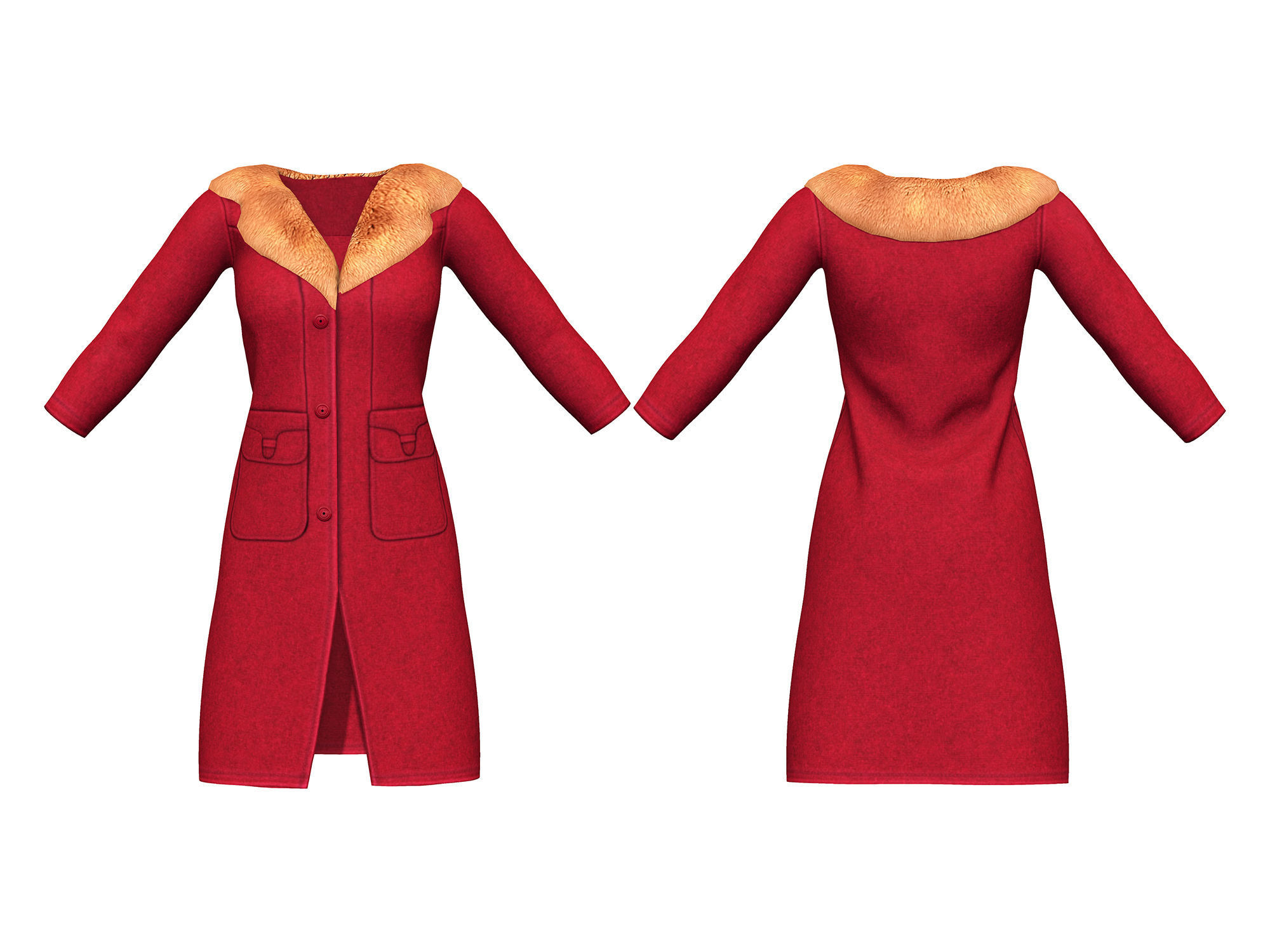 3D model Red Coat VR / AR / low-poly | CGTrader