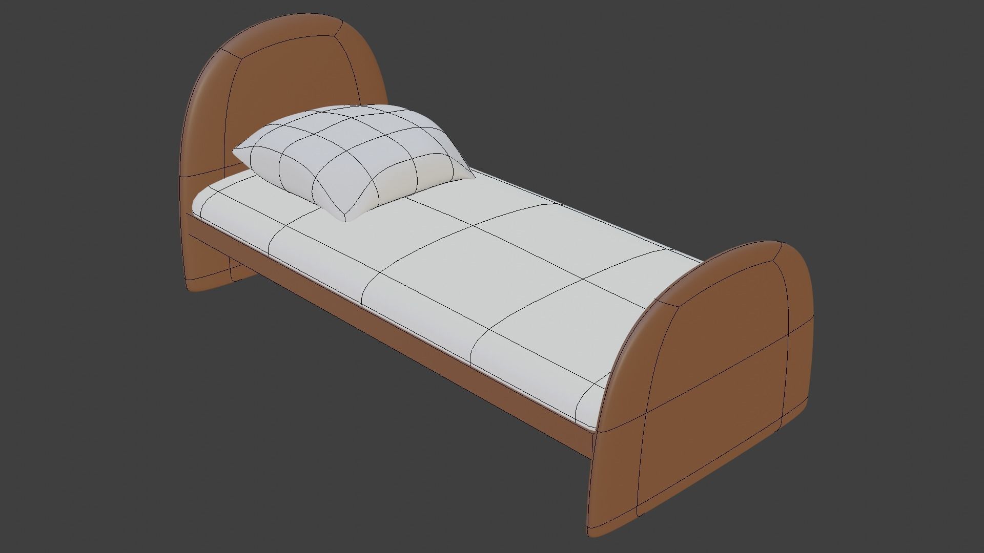 Simple single bed 3D model | CGTrader