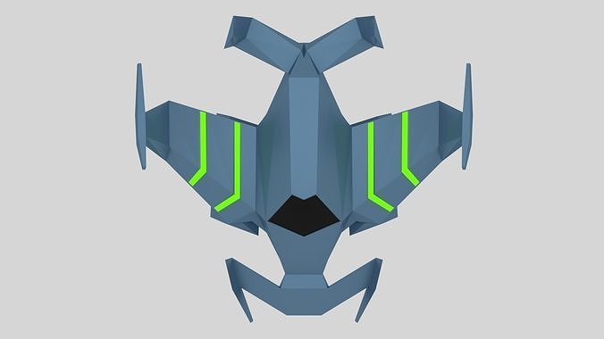 Low Poly Spaceship futuristic free 3D model | CGTrader