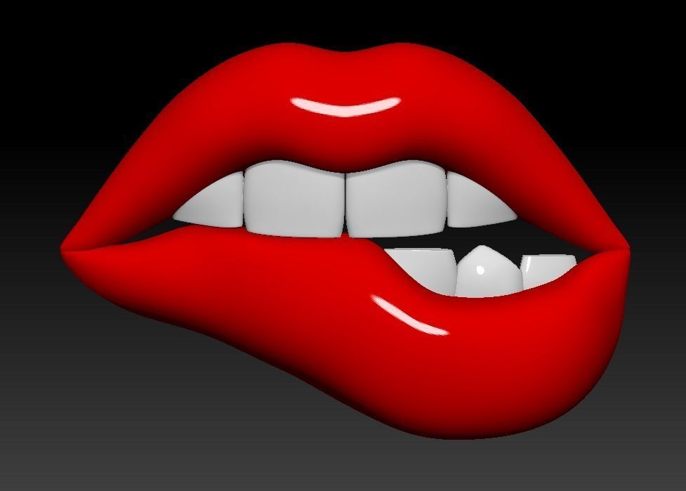 LIPS BITTEN DECOR 3D model 3D printable | CGTrader