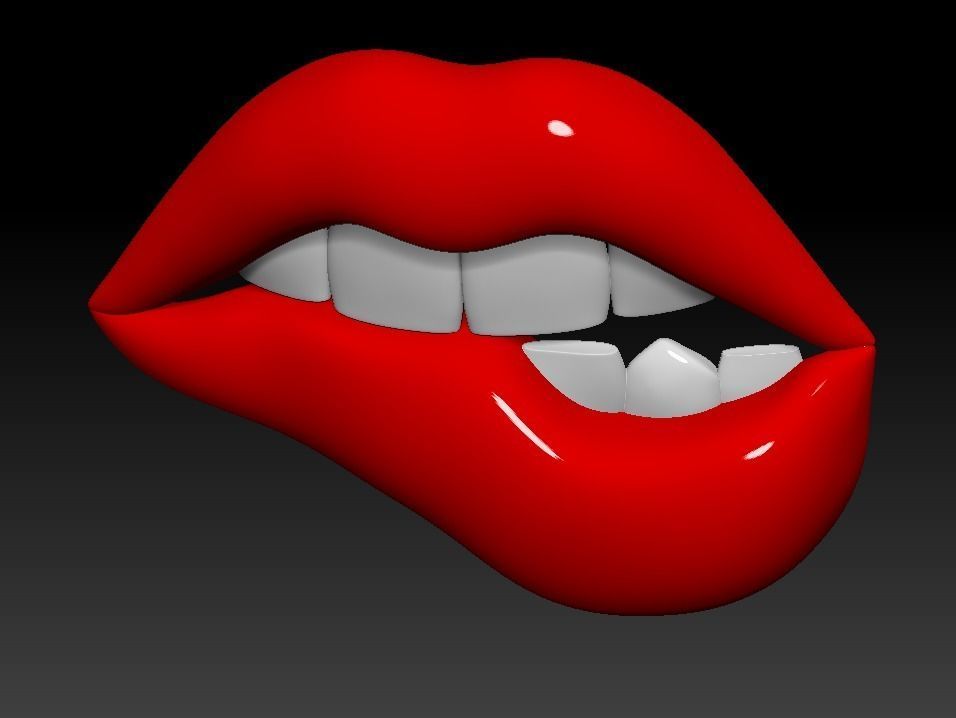 LIPS BITTEN DECOR 3D model 3D printable | CGTrader