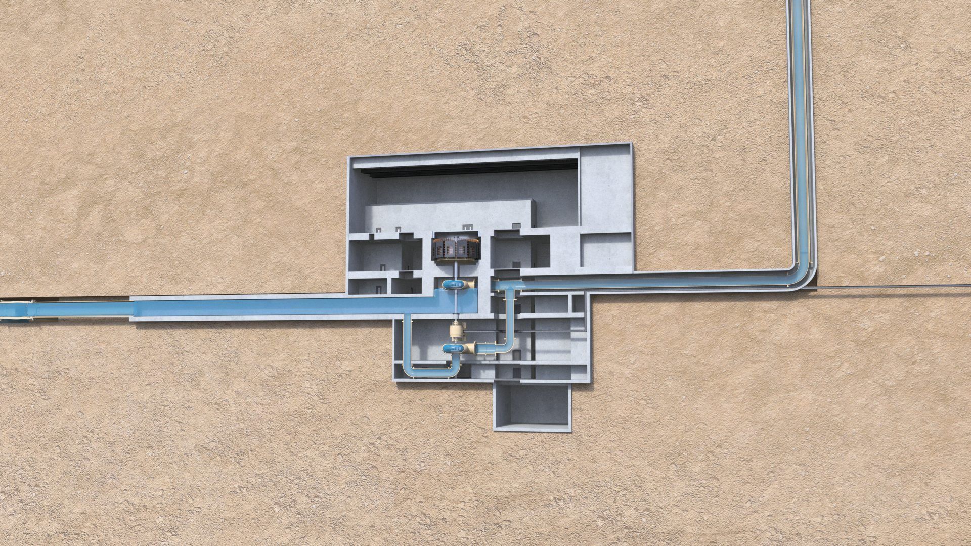 Pumped Storage Hydro Electric Power Plant 3D model | CGTrader