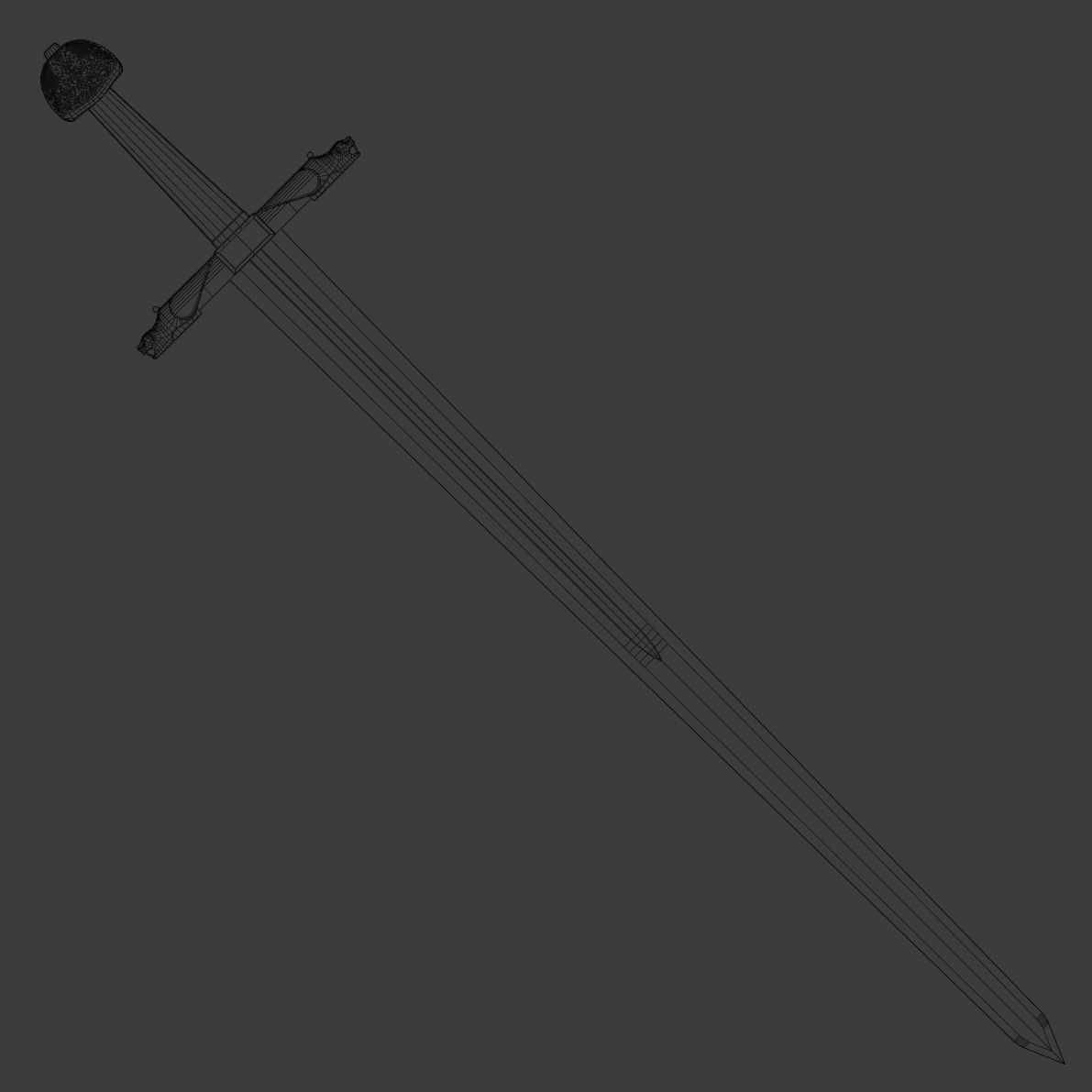 3D model Joyeuse Sword Weapon PBR low-poly game ready VR / AR / low ...