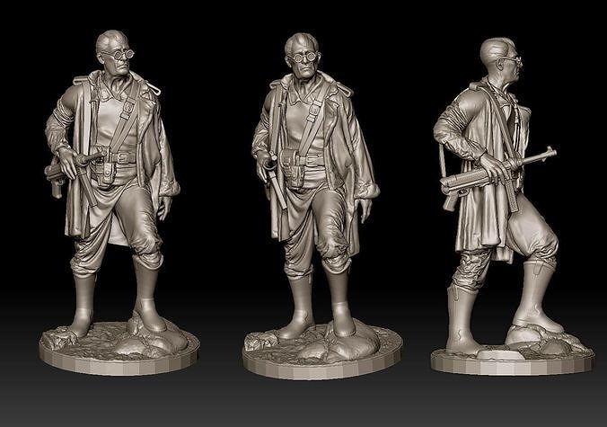 WW2 Resistance fighter 3D model 3D printable | CGTrader
