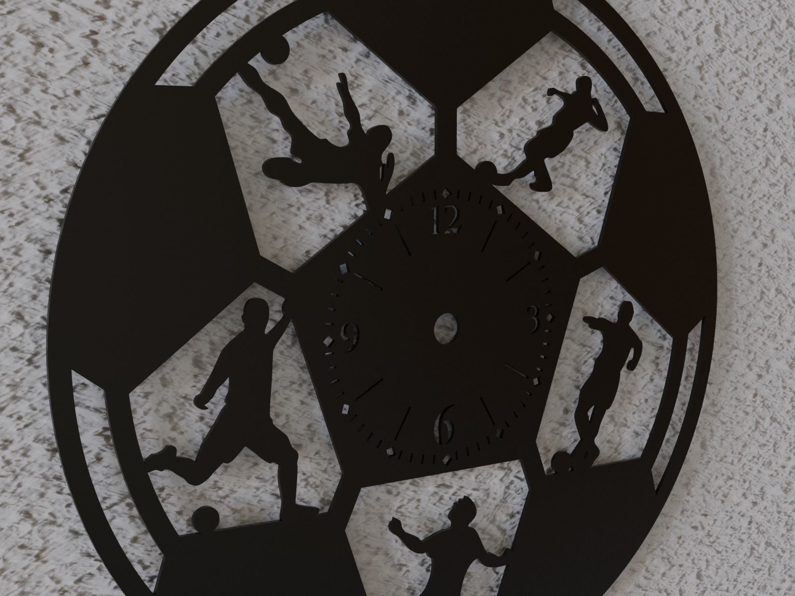 fotbal wall clock 3D model 3D printable | CGTrader