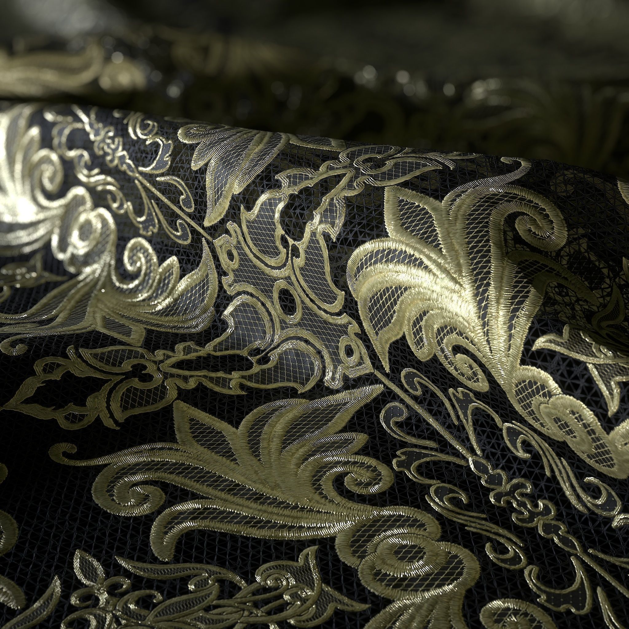 Lace Embroidery 08 - 4K - PBR - PNG - SBSAR Texture | CGTrader