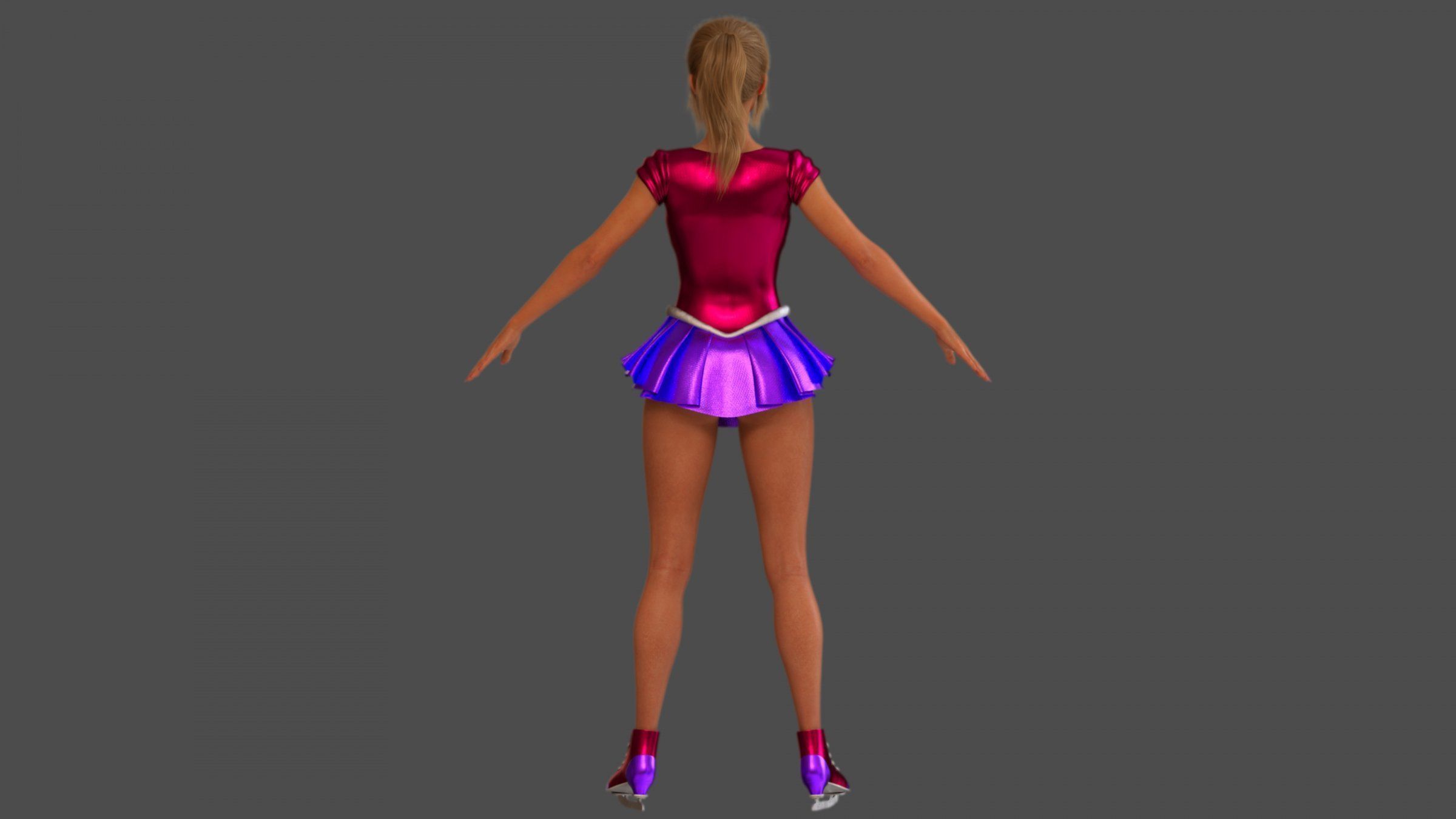 Ice Figure Skater Girl 3d Model Animated Rigged Cgtrader
