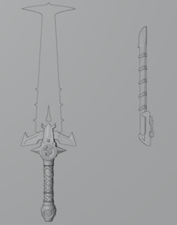 DOOM Eternal Crucible Sword 3D model animated rigged | CGTrader