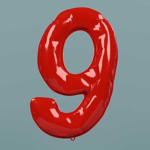 NUMBER 9 BALLOON 3D model | CGTrader