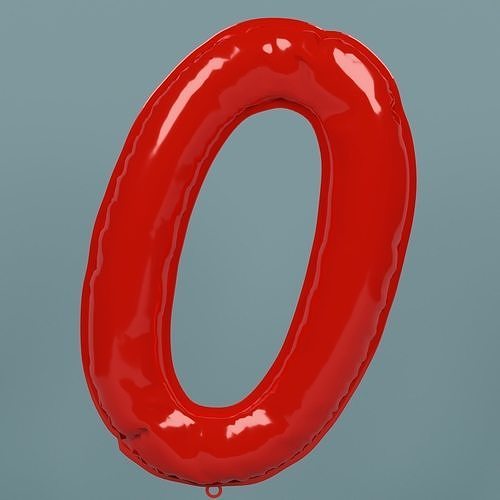 NUMBER 0 BALLOON 3D model | CGTrader