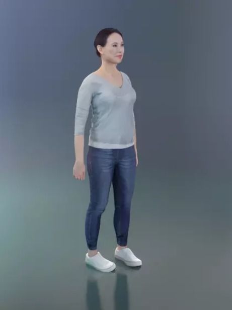 Bao 20098-0 - Animated Asian Woman Idle 3D model animated | CGTrader