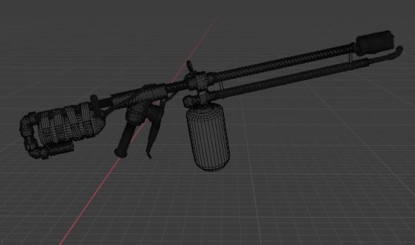 flamethrower fire extinguisher with note free VR / AR / low-poly 3D ...