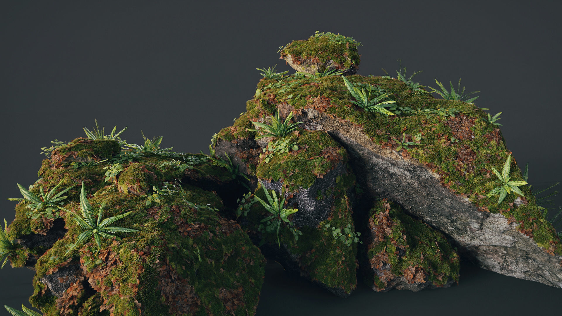 3D model Moss Biome Ground Scatter - 3D AssetKit PBR VR / AR / low-poly ...