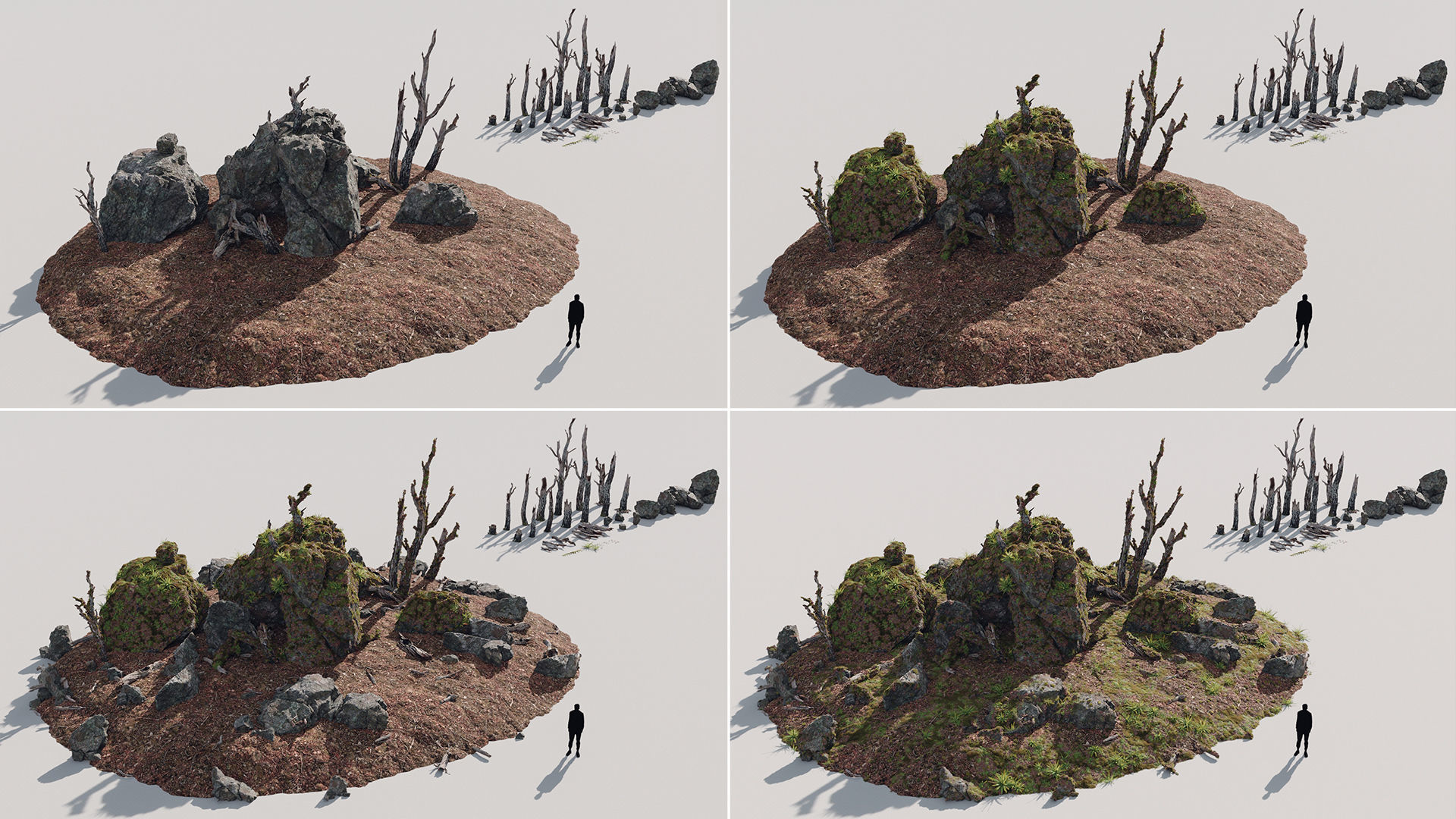 3D model Moss Biome Ground Scatter - 3D AssetKit PBR VR / AR / low-poly ...
