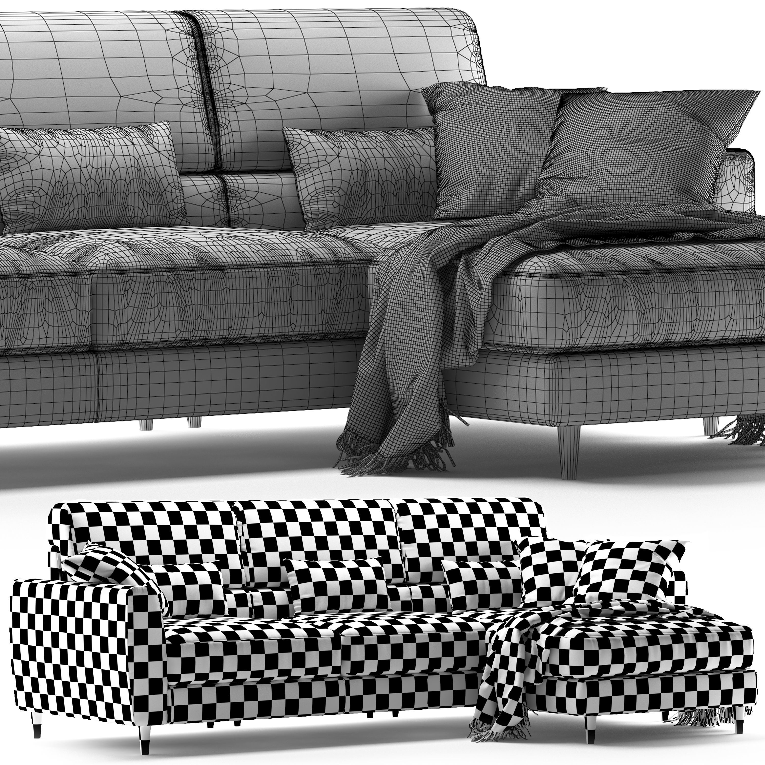 Ikea Slatorp with chaise 3D model | CGTrader