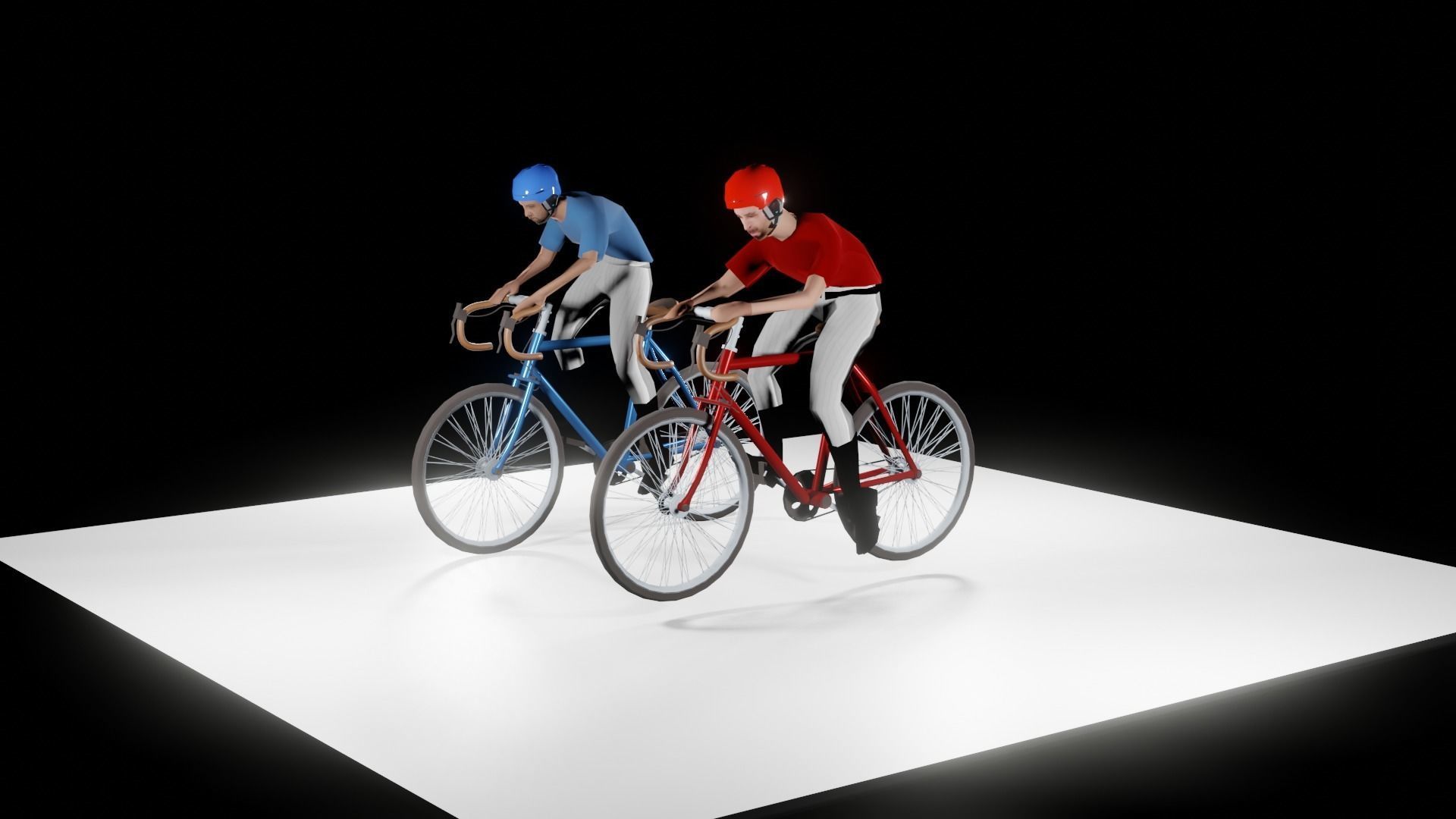 3D model 2 Cyclist Spinning and Grinding Low-poly VR / AR / low-poly ...