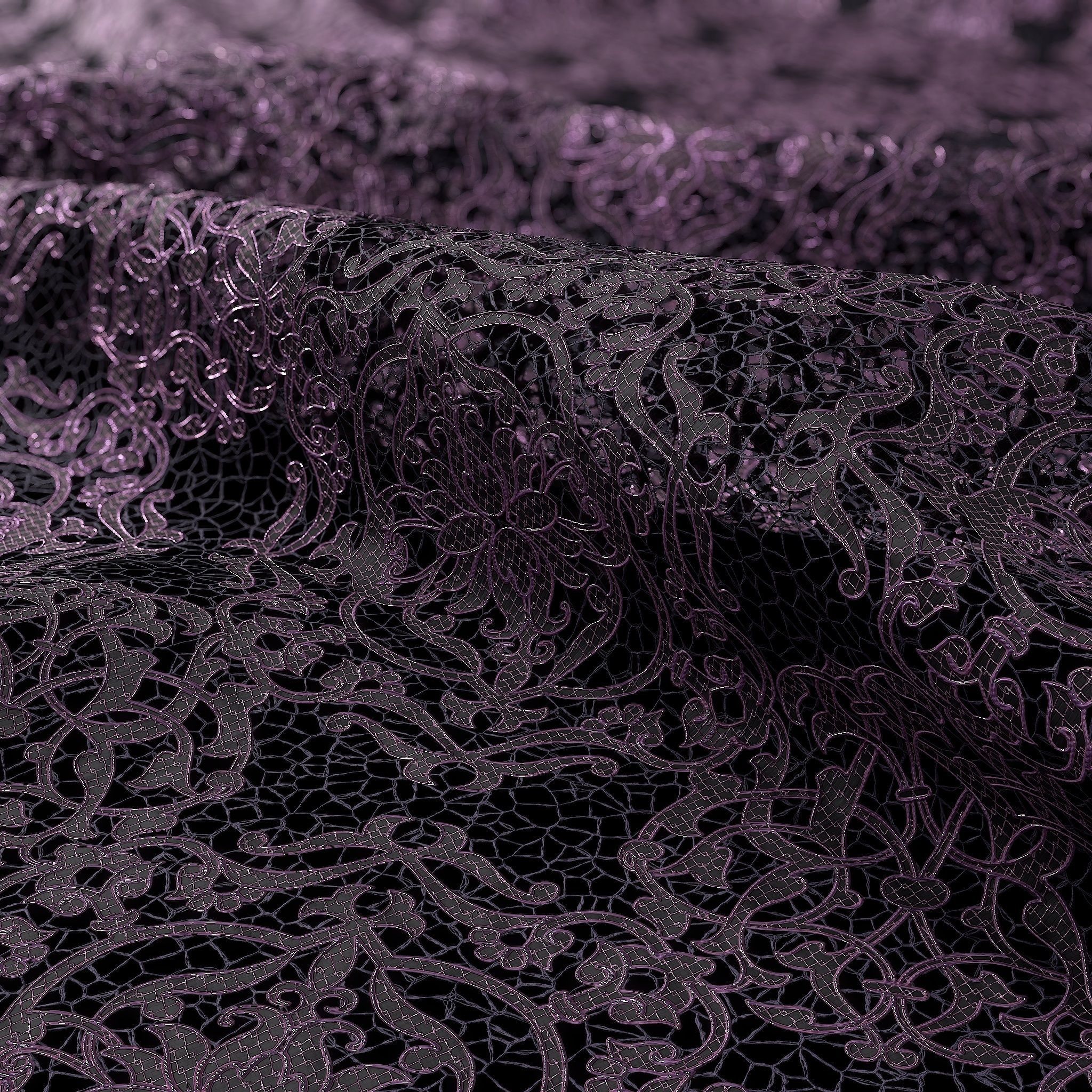 Lace Embroidery 09 - 4K - PBR - PNG - SBSAR Texture | CGTrader