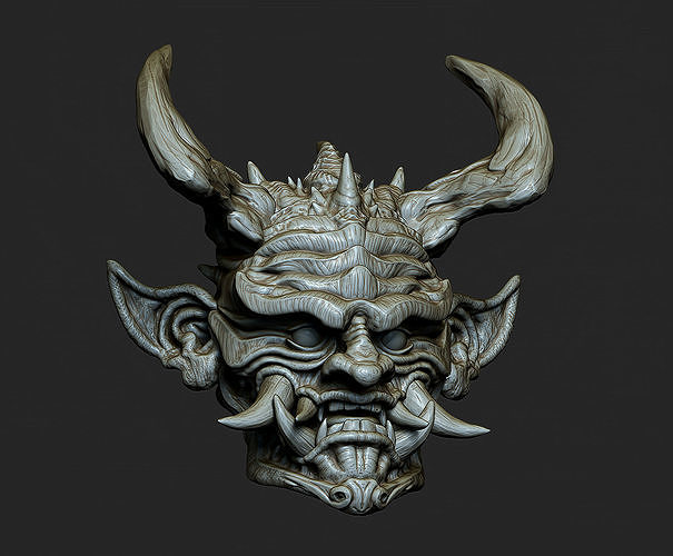 Hannya Mask Magnet 6 Oni Mask Samurai Mask 3D print model 3D model 3D ...