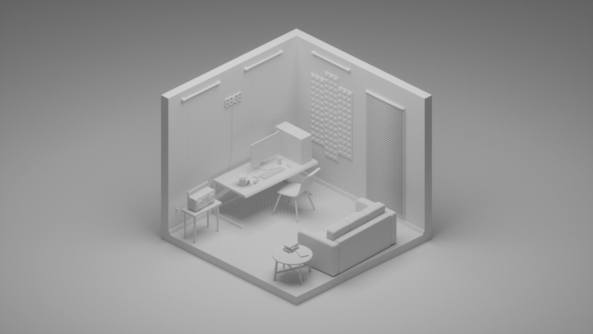 3D model Isometric Gaming room 3 VR / AR / low-poly | CGTrader