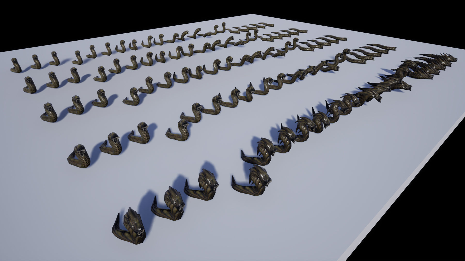 3D model Slimy Worms Collection VR / AR / low-poly rigged animated ...