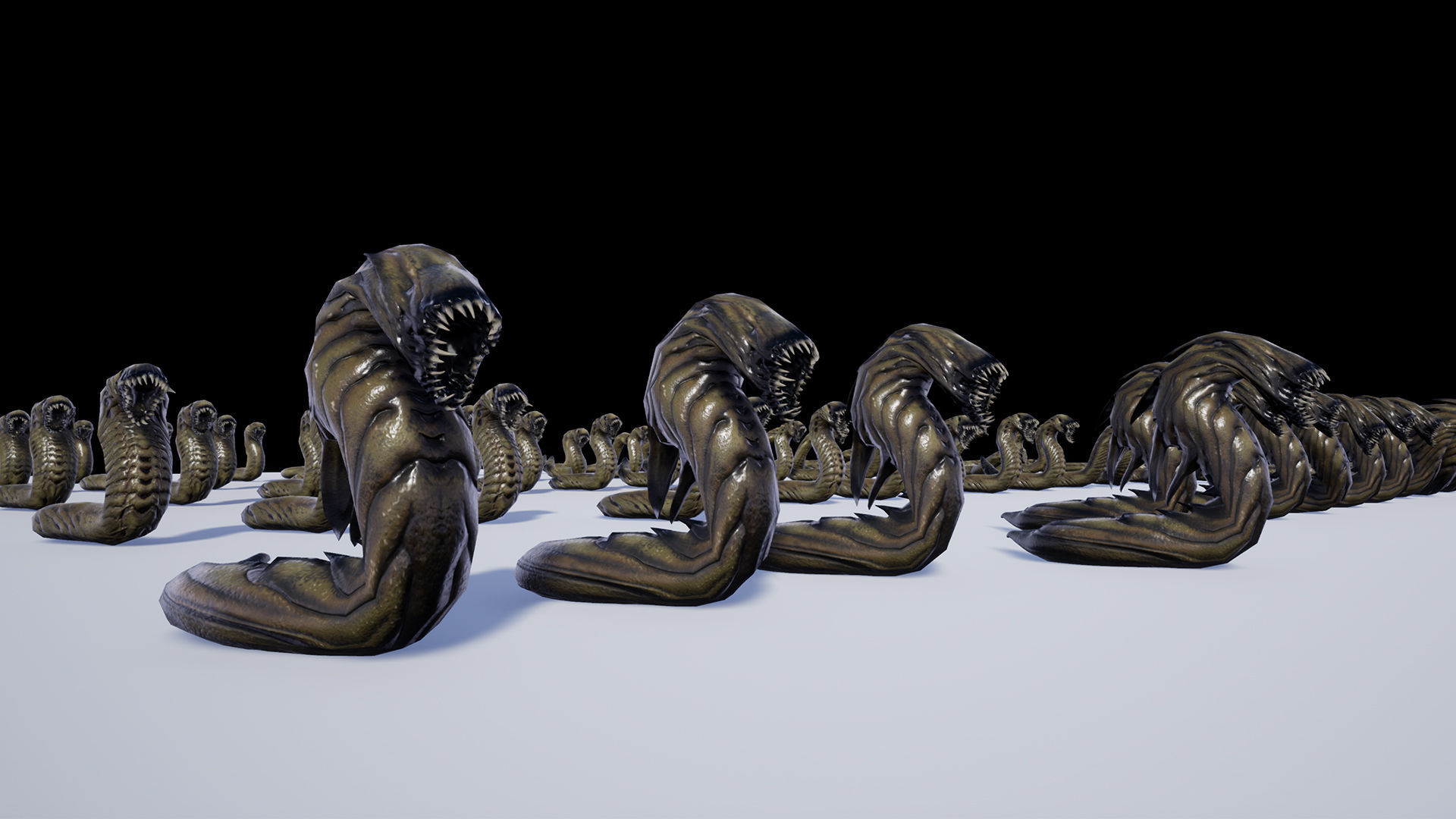3D model Slimy Worms Collection VR / AR / low-poly rigged animated ...