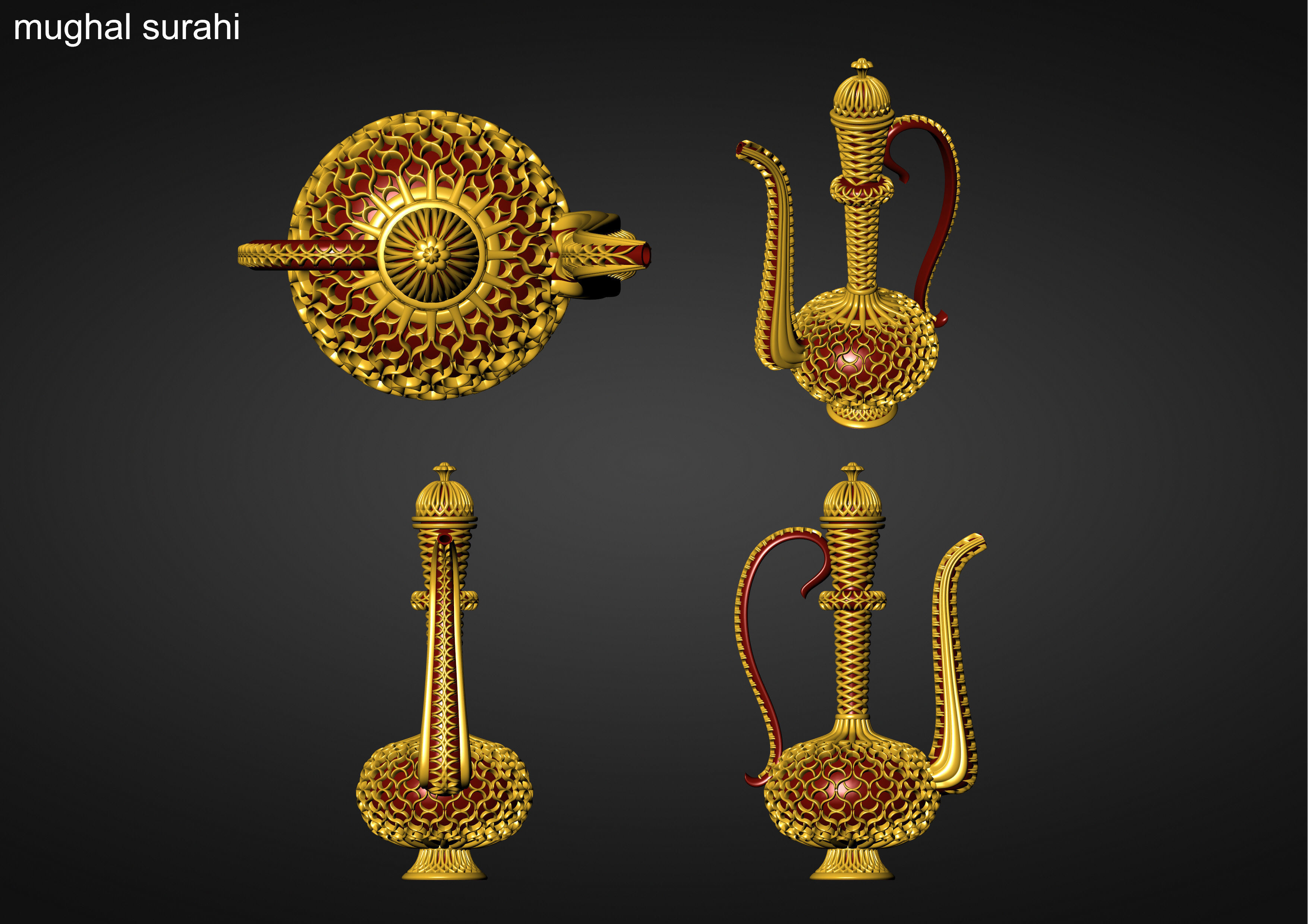 Antique Mughal Surahi 3D model 3D printable | CGTrader