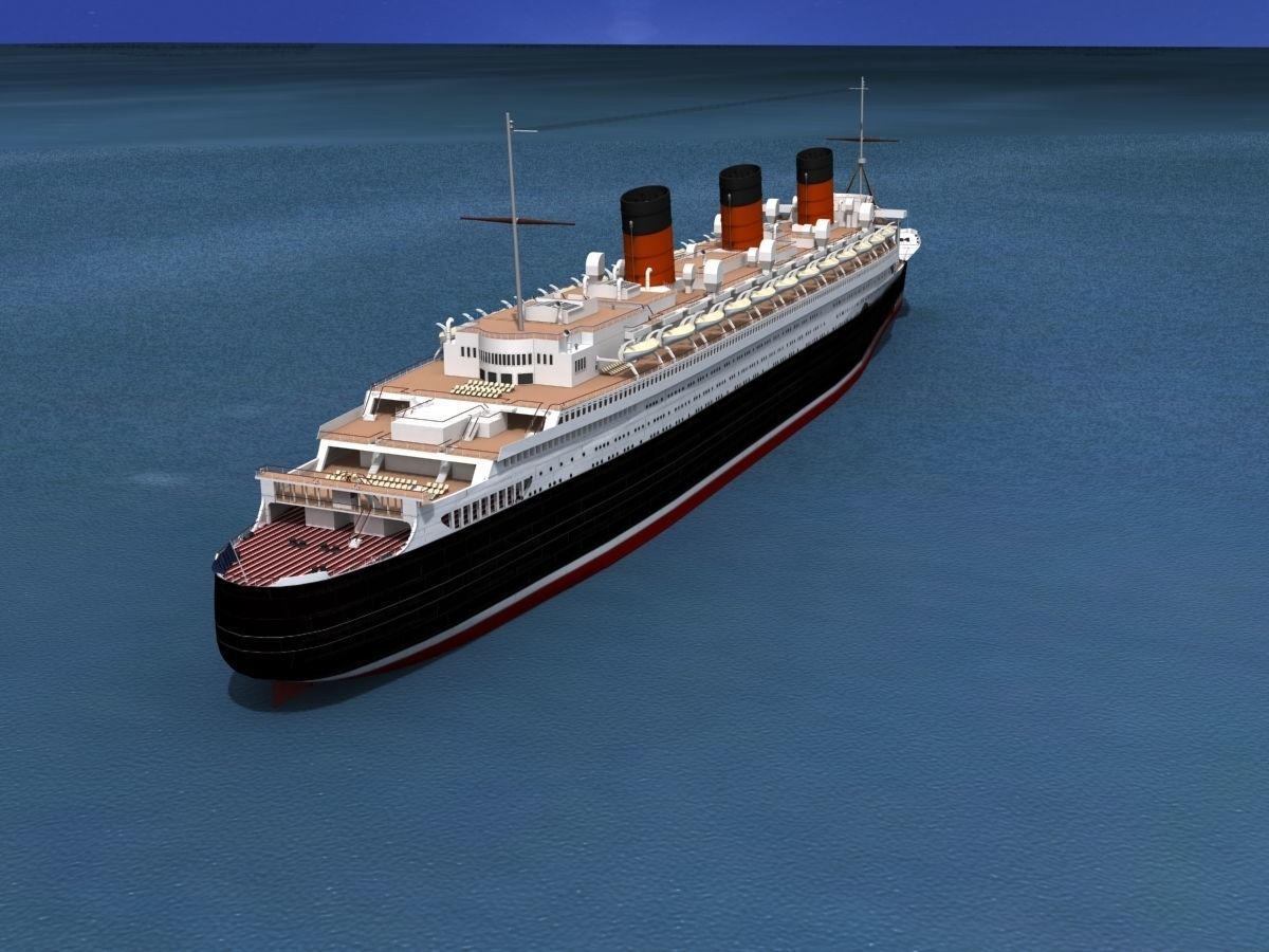 RMS Queen Mary 1 3D model rigged | CGTrader