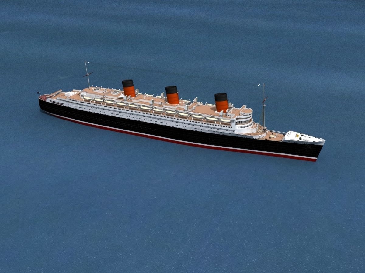 RMS Queen Mary 1 3D model rigged | CGTrader