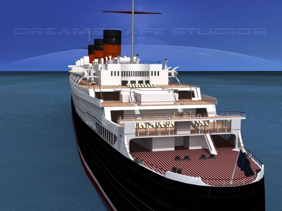 RMS Queen Mary 1 3D model rigged | CGTrader