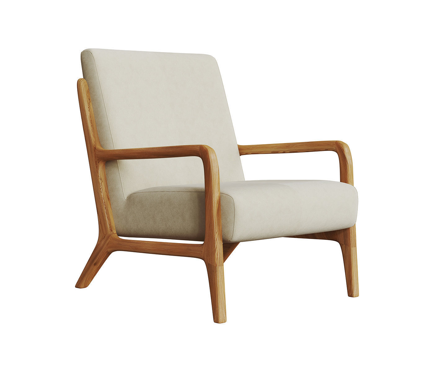 Zara Home Ash Wood and Linen Armchair 3D model | CGTrader