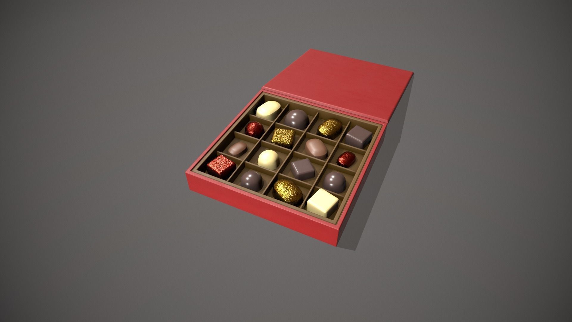 3D model Christmas Red Box of Chocolates VR / AR / low-poly | CGTrader