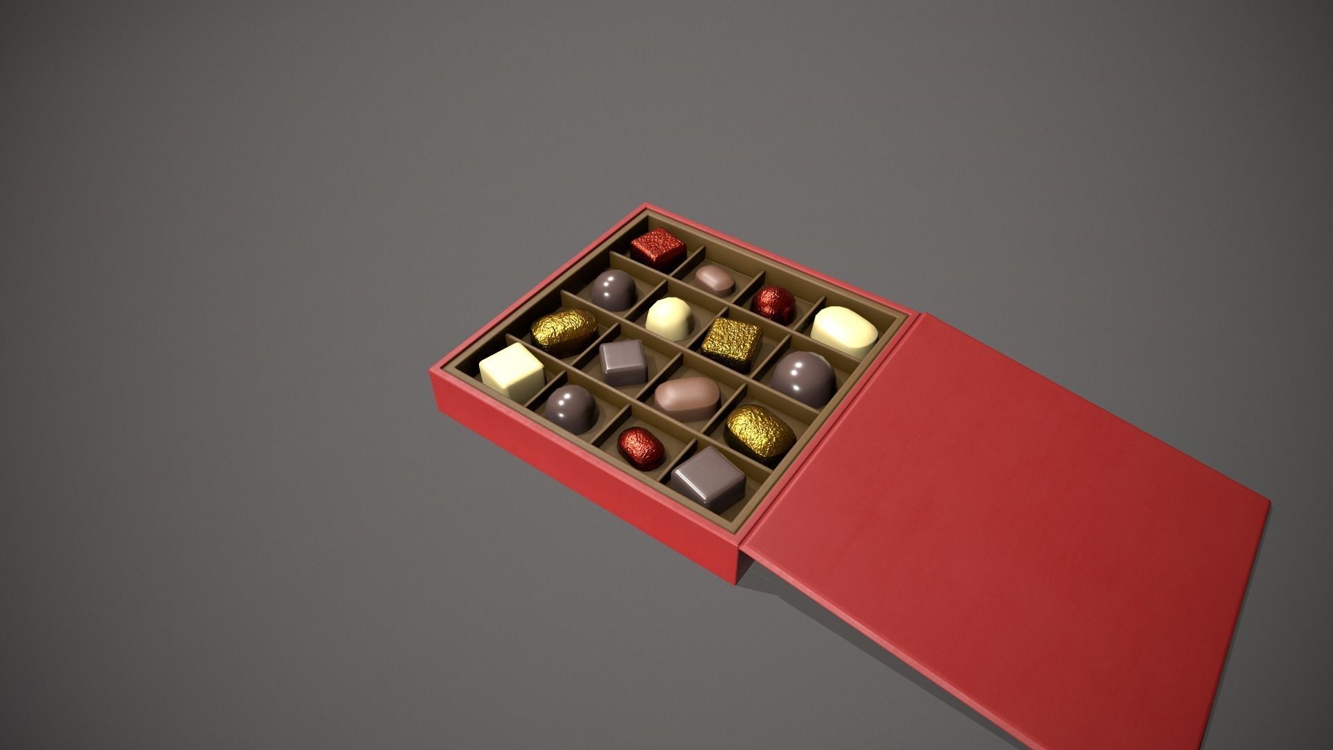 3D model Christmas Red Box of Chocolates VR / AR / low-poly | CGTrader