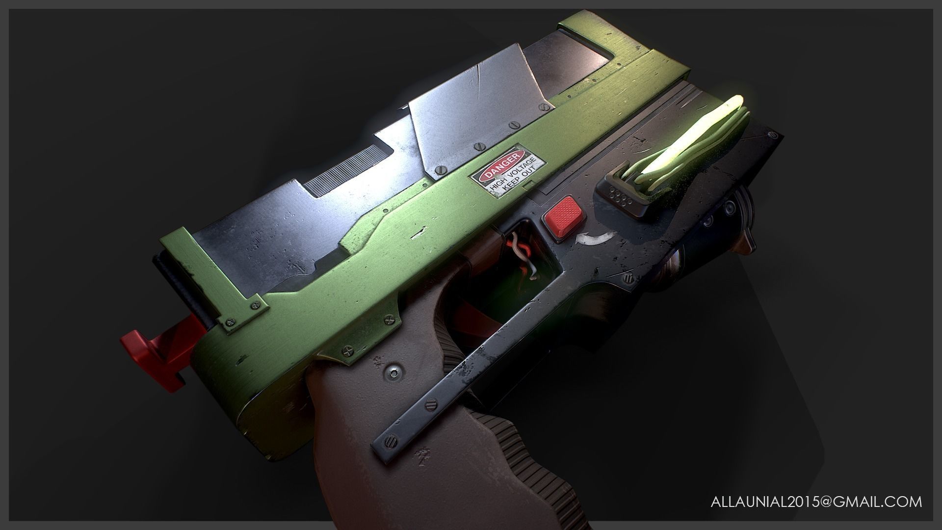 3D model Cyber Gun LP-HP Bake VR / AR / low-poly | CGTrader