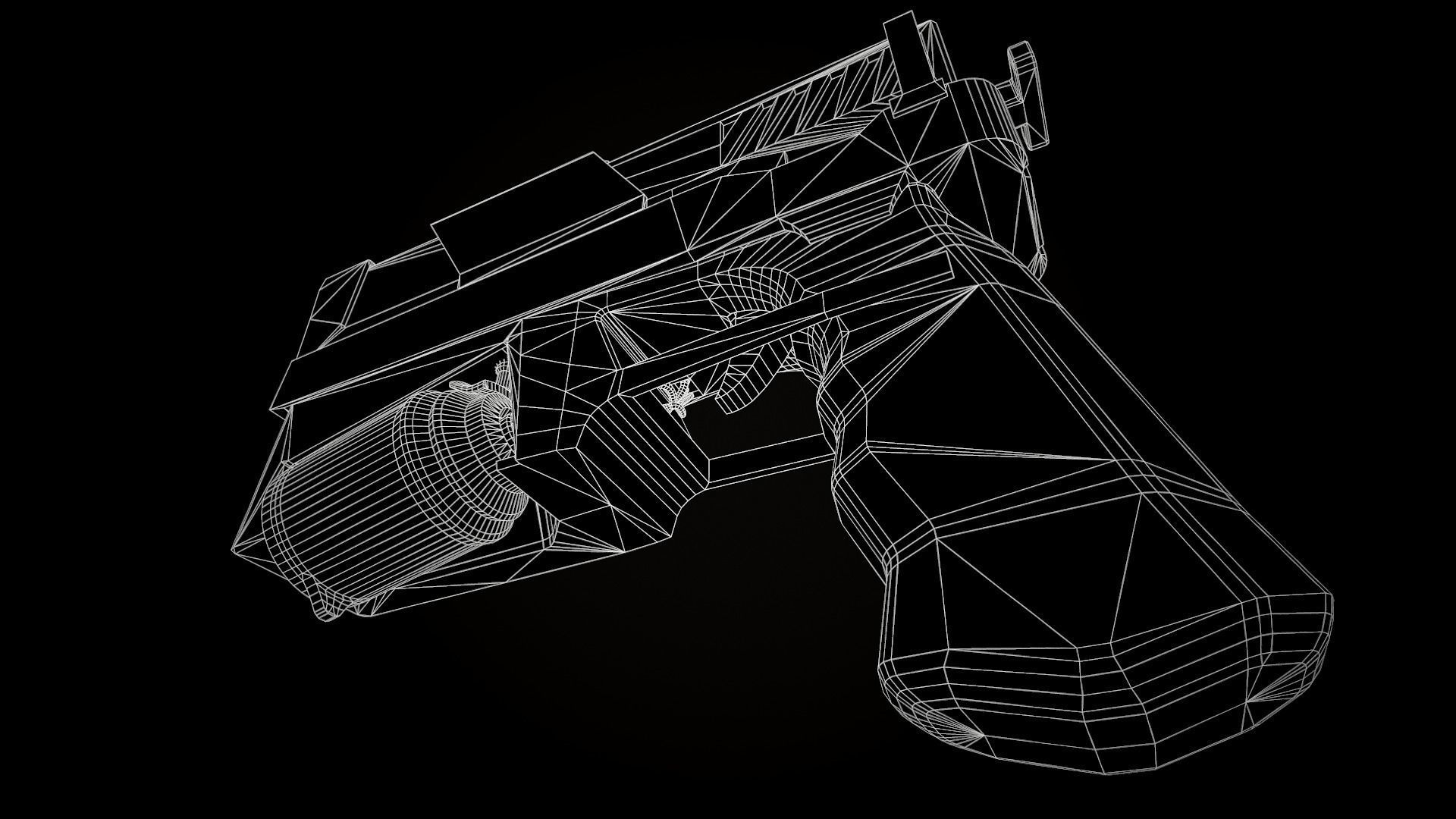 3D model Cyber Gun LP-HP Bake VR / AR / low-poly | CGTrader