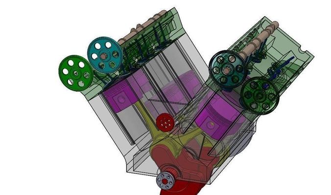 v6 engine free 3D model | CGTrader