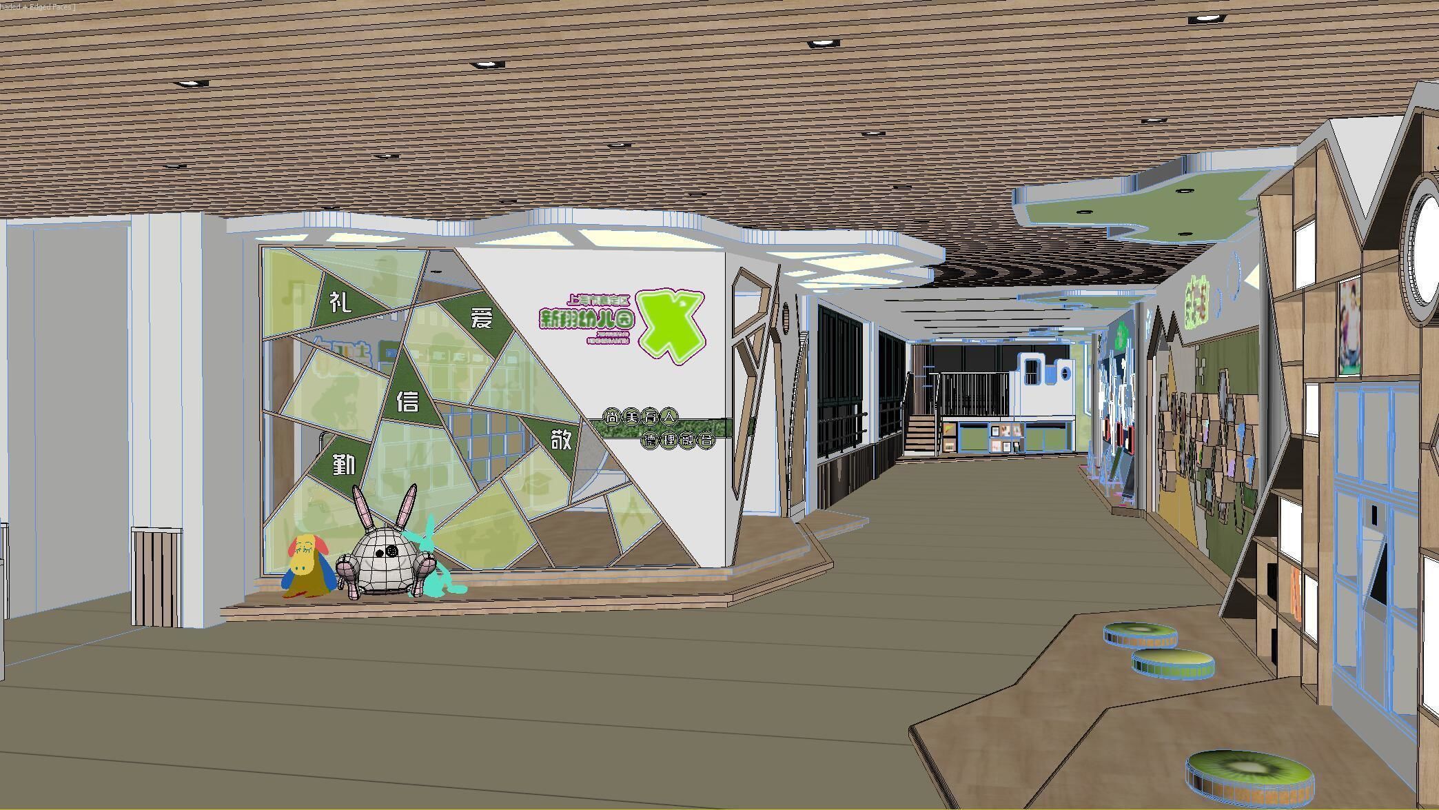 Kindergarten school entrance hall display wall 3D model | CGTrader