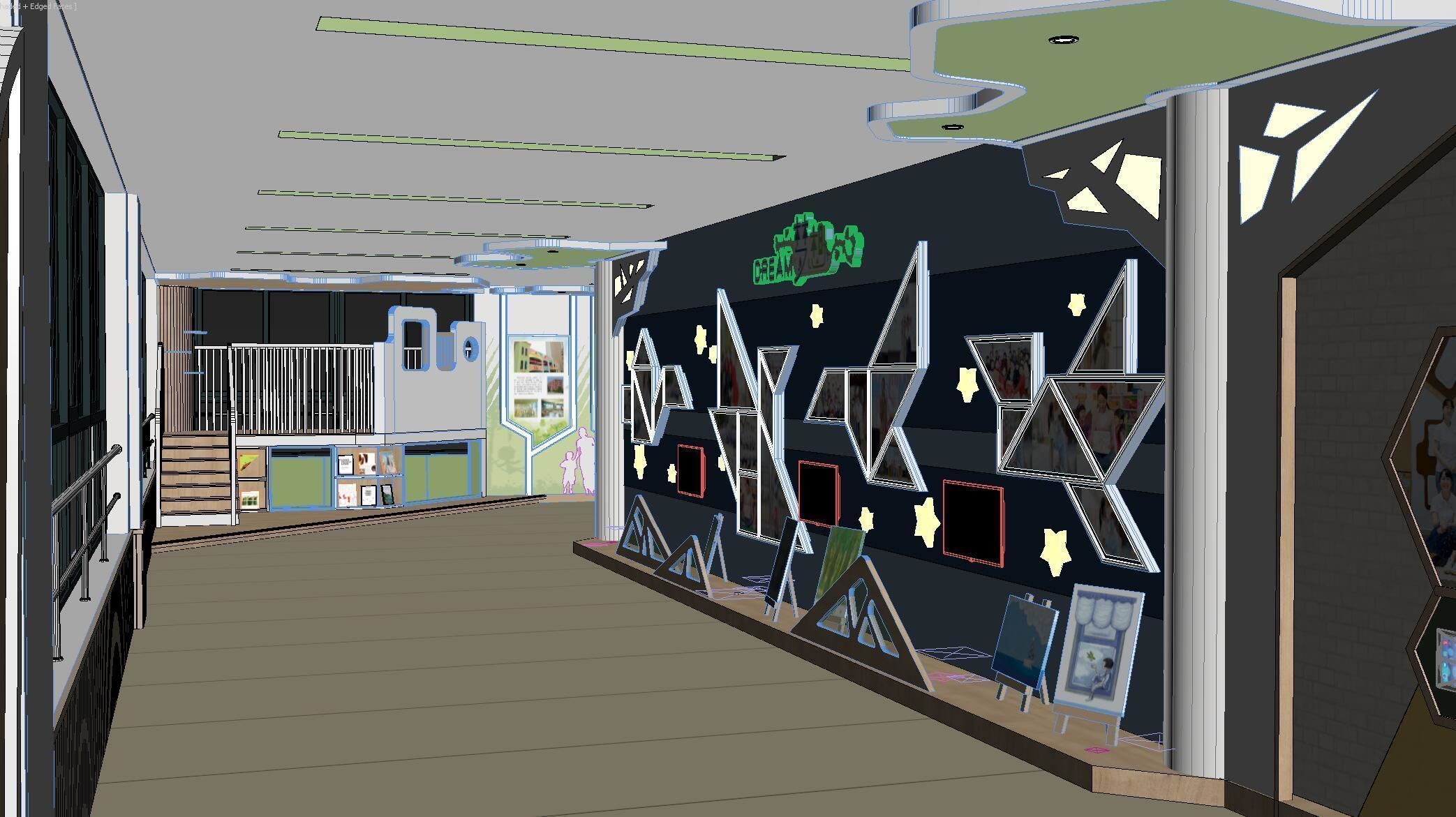 Kindergarten school entrance hall display wall 3D model | CGTrader