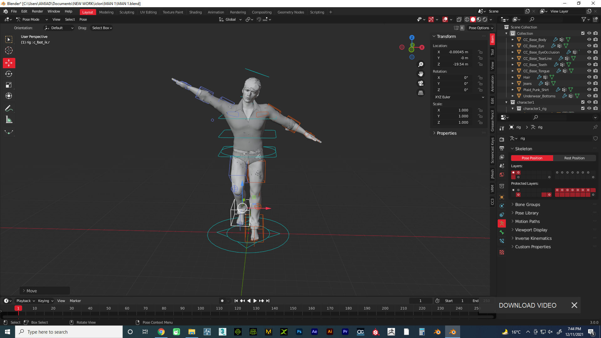 3D model very realistic human character model full textuared real skin ...