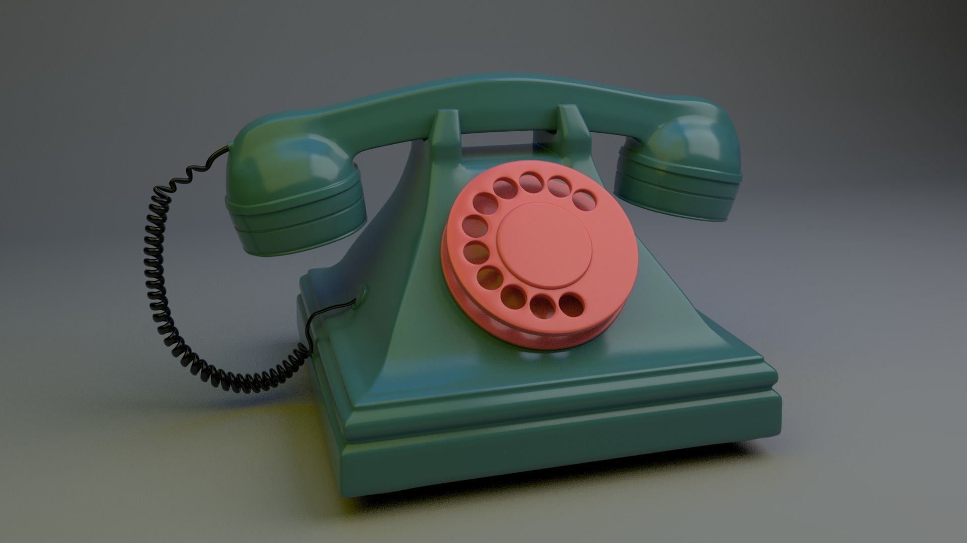3D model Low poly phone 3D model vintage telephone VR / AR / low-poly ...