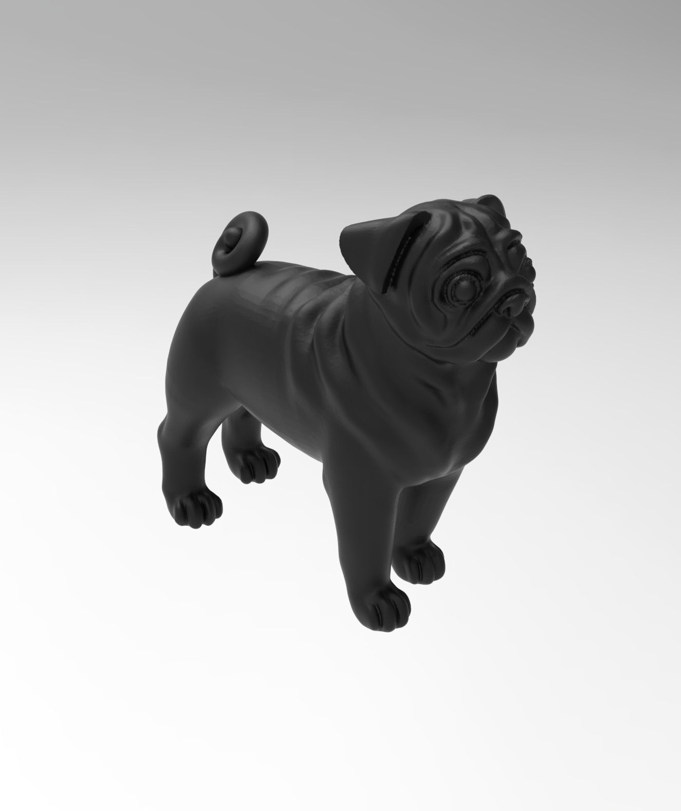 Pug 3D print model 3D model 3D printable | CGTrader