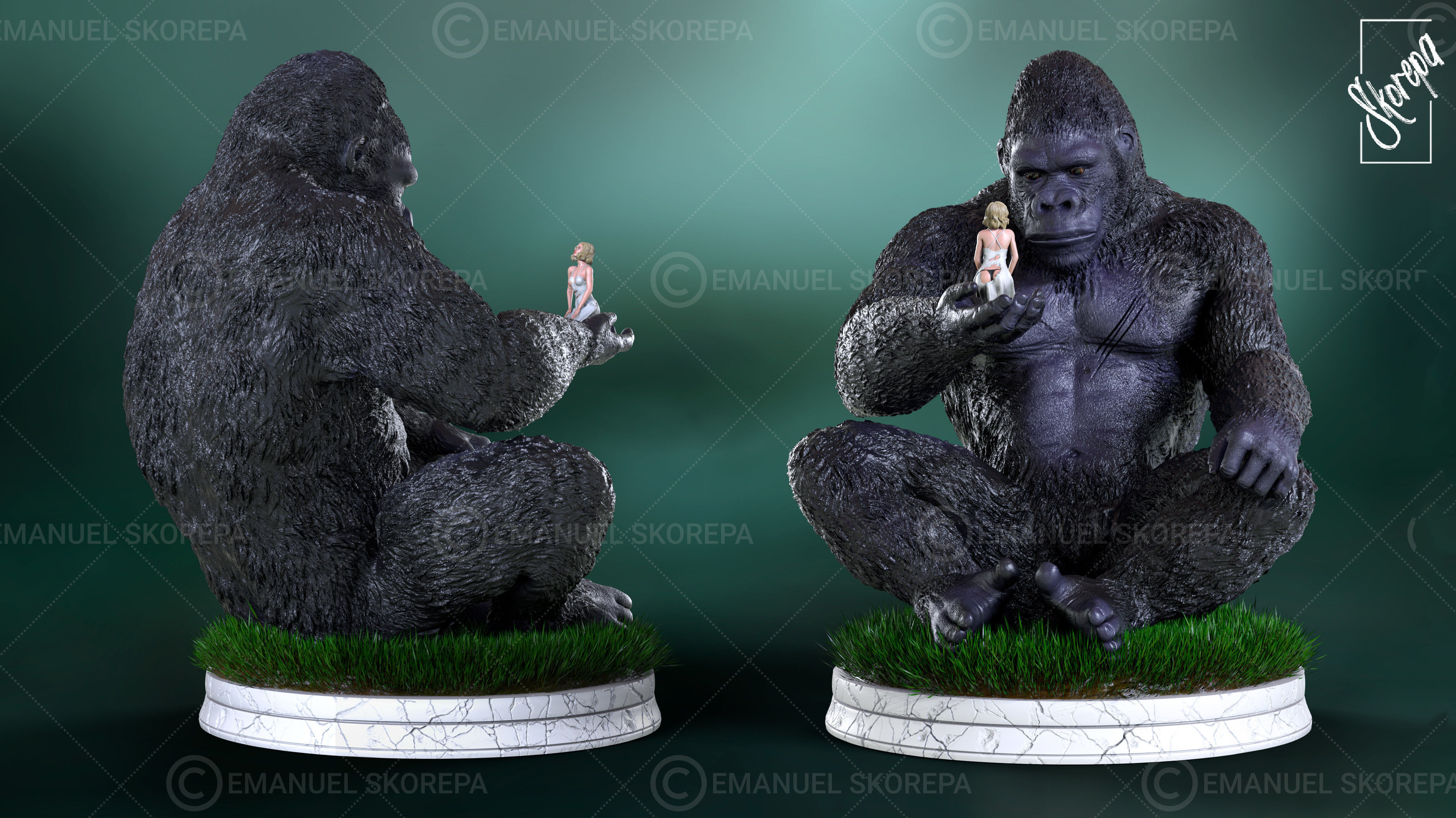 King Kong 3D model 3D printable | CGTrader