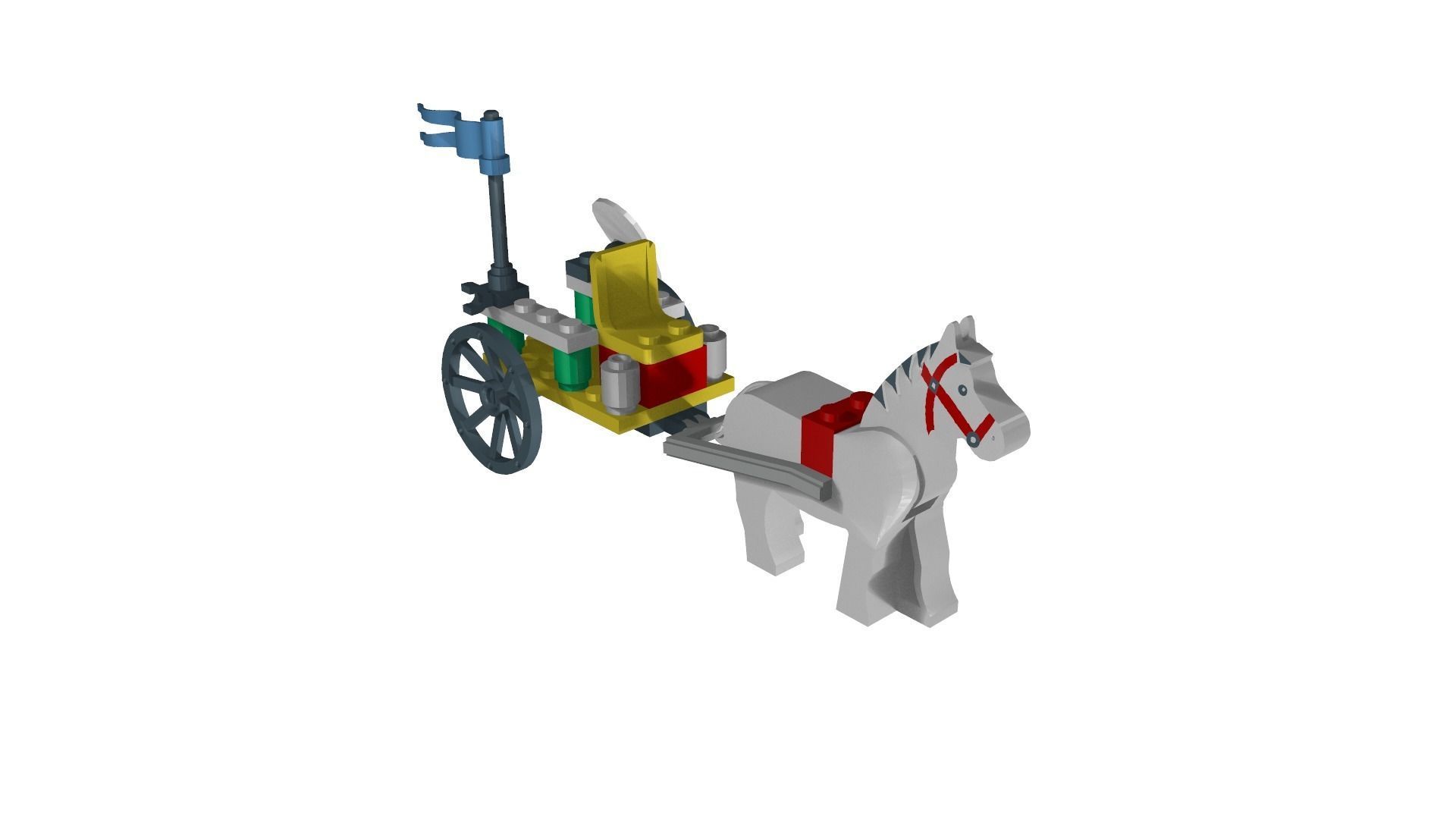 Lego Carriage Model 0045 3D model | CGTrader