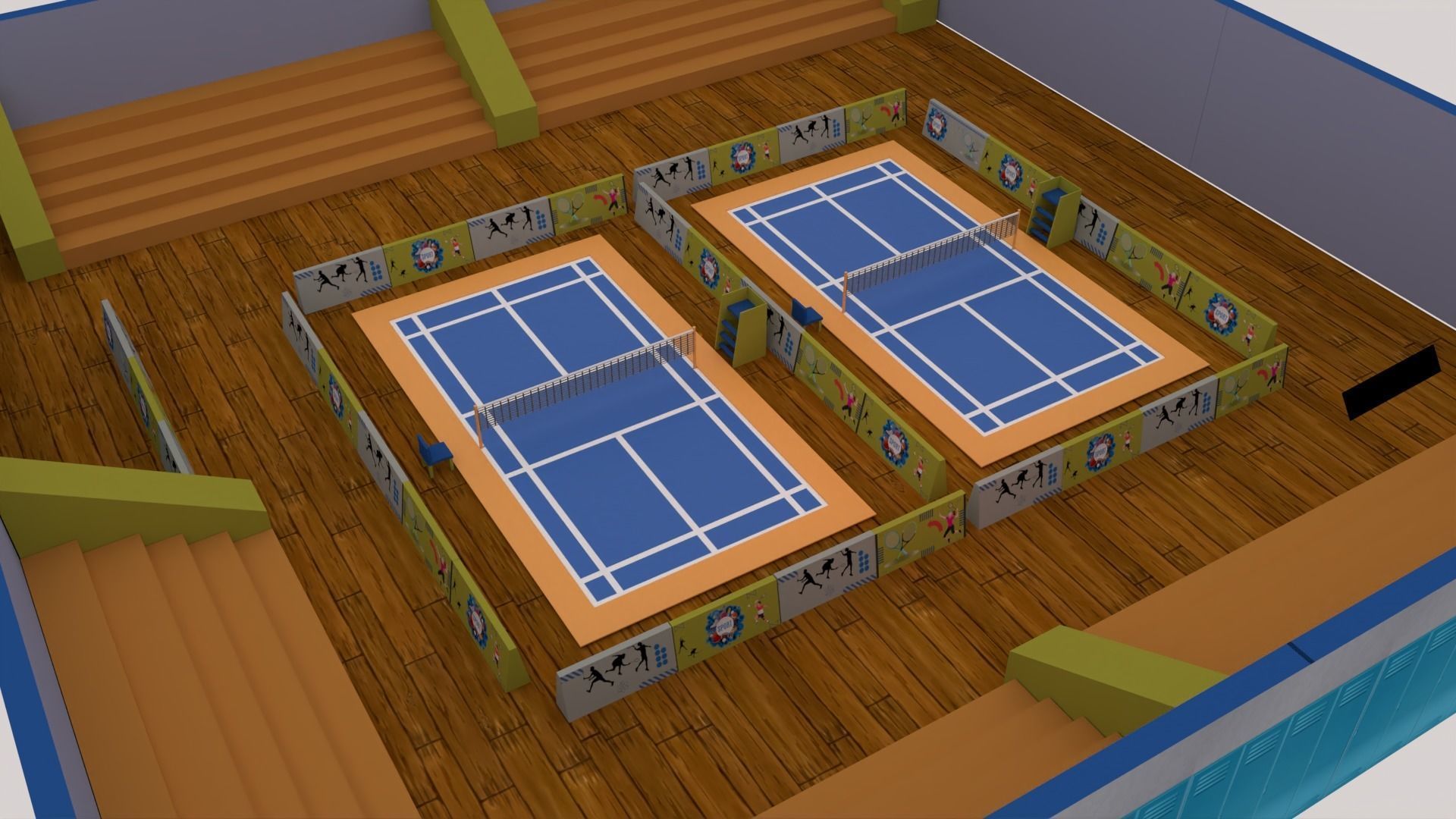 3D model Cartoonish Badminton Court 3D Model VR / AR / low-poly | CGTrader