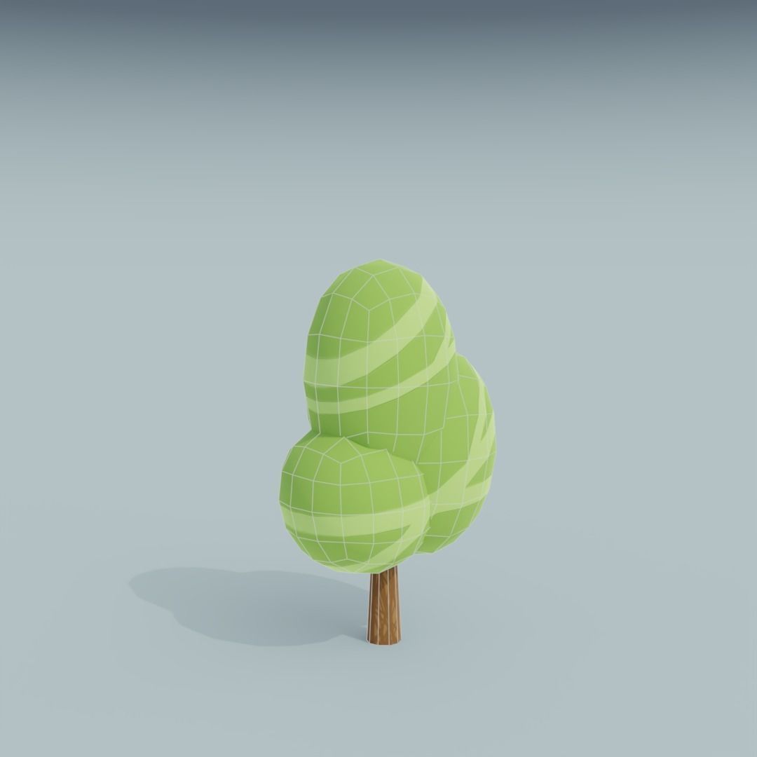3D model 3D Asset - Low-poly stylized trees set VR / AR / low-poly ...