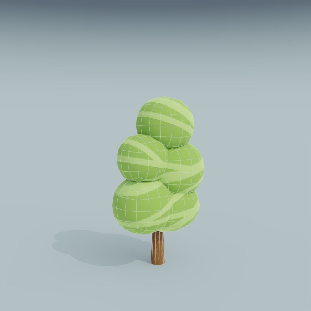 3D model 3D Asset - Low-poly stylized trees set VR / AR / low-poly ...