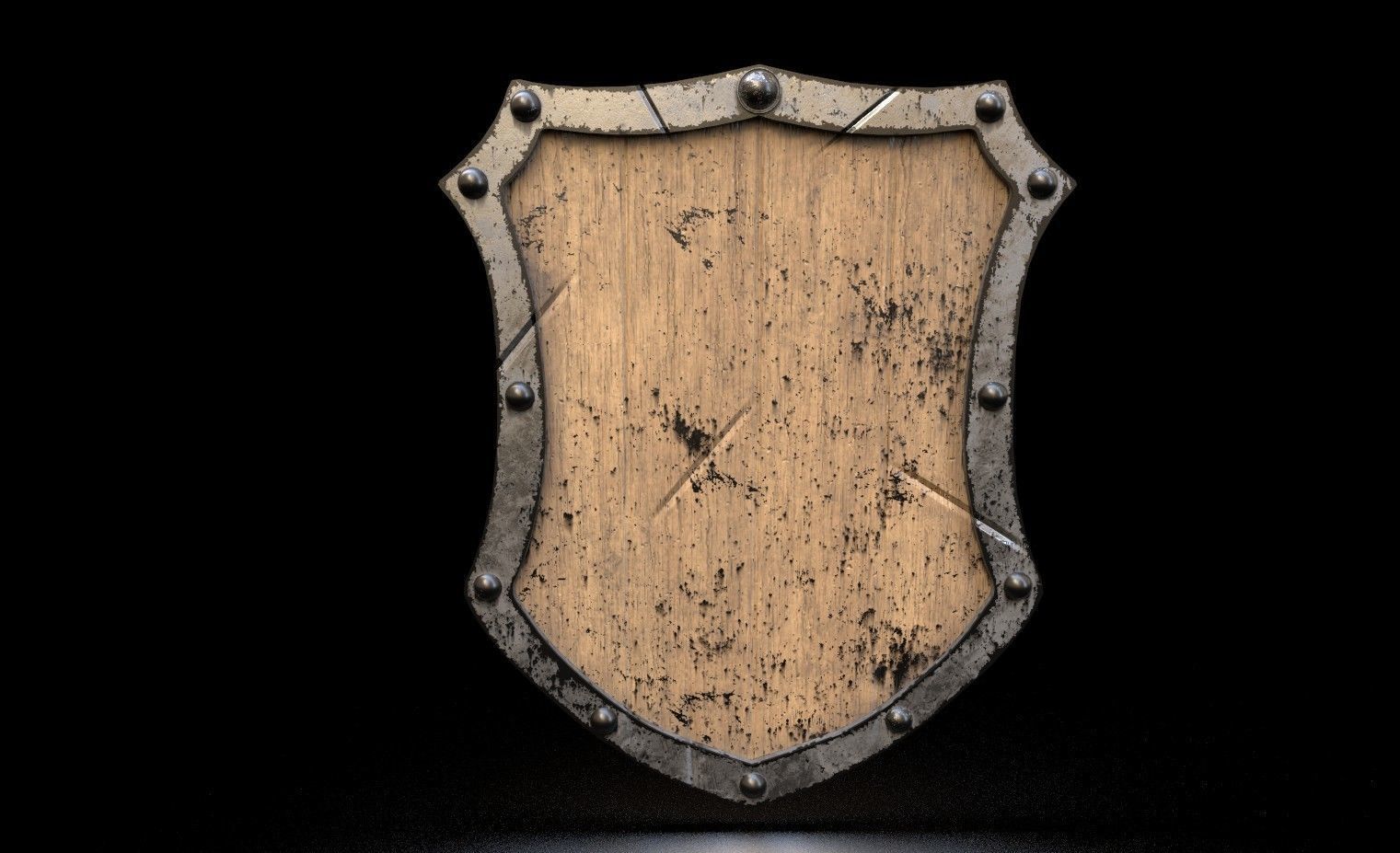 3D model Polygonal soldier wooden shield armor VR / AR / low-poly ...