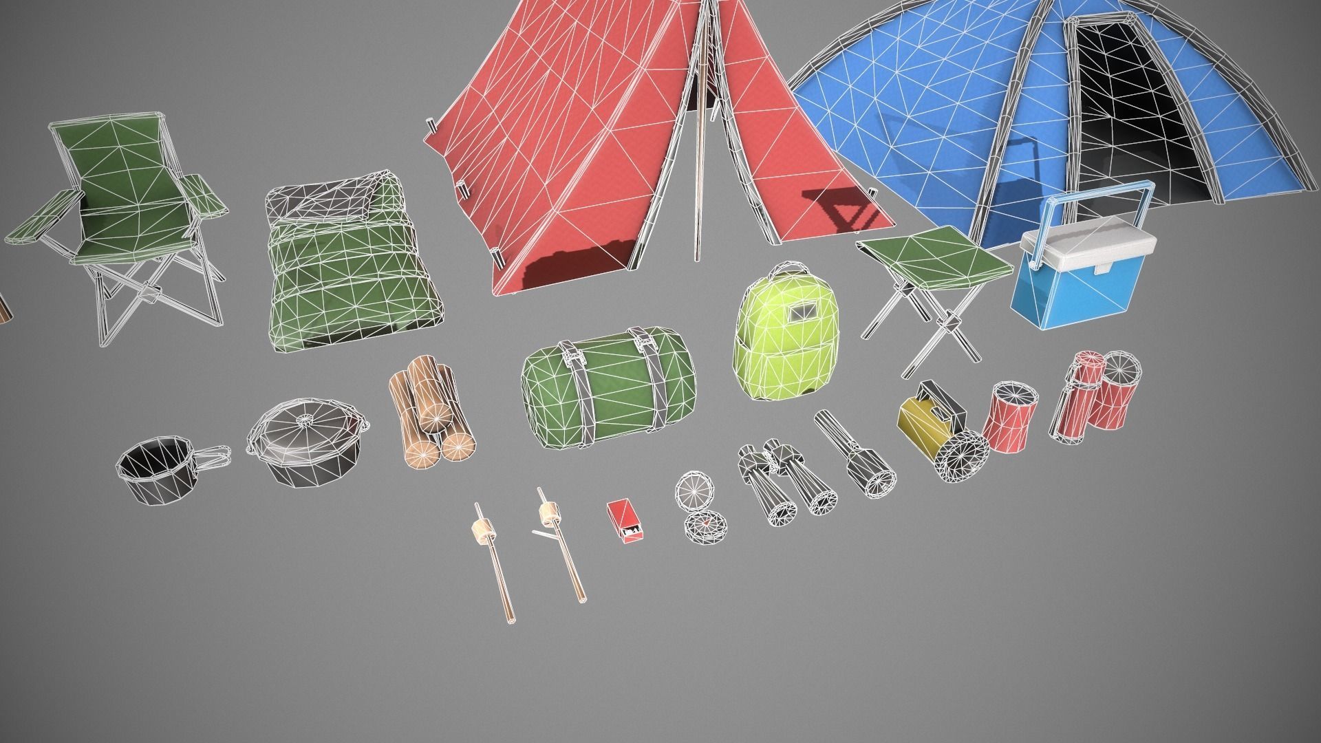 3D model Stylized Camping Prop Pack - 23 Unique Assets VR / AR / low ...