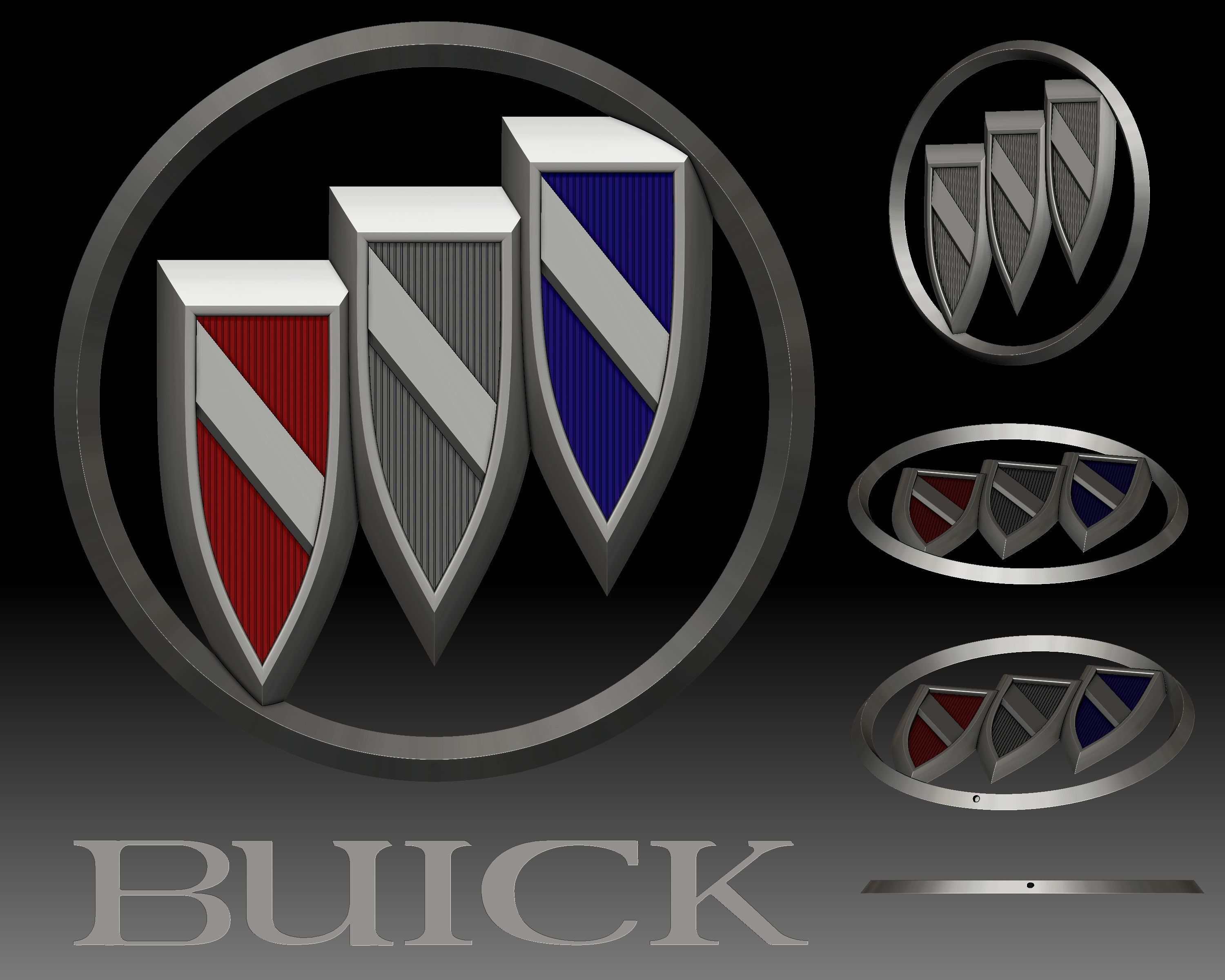Buick logo car brand for 3D printer or CNC router 3D model 3D printable ...