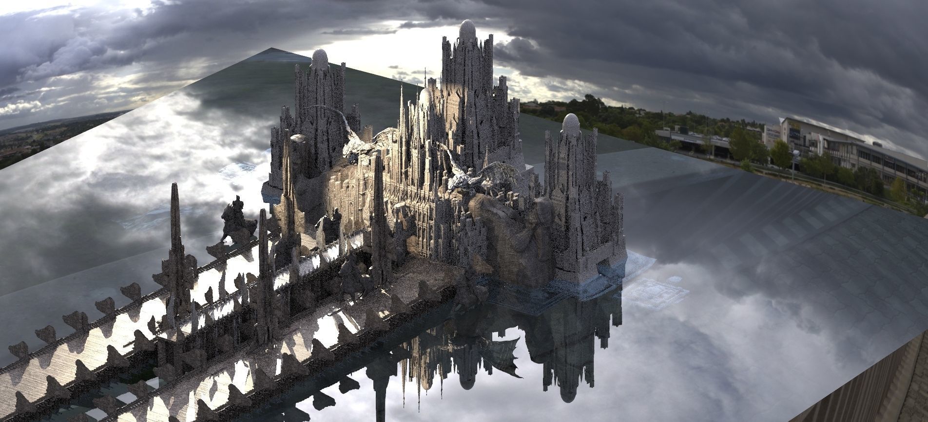 Ancient Babylon Bridge to the gods extended Walkways 3D model | CGTrader